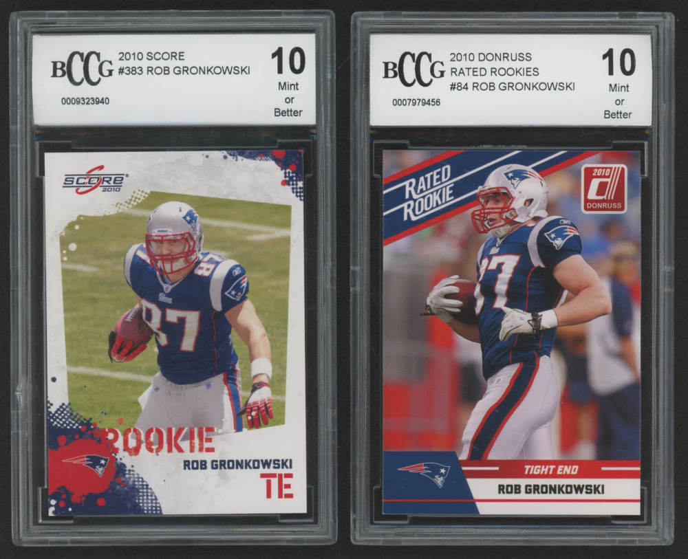 Lot of (2) BCCG Graded 10 Rob Gronkowski Football Cards with 2010 ...