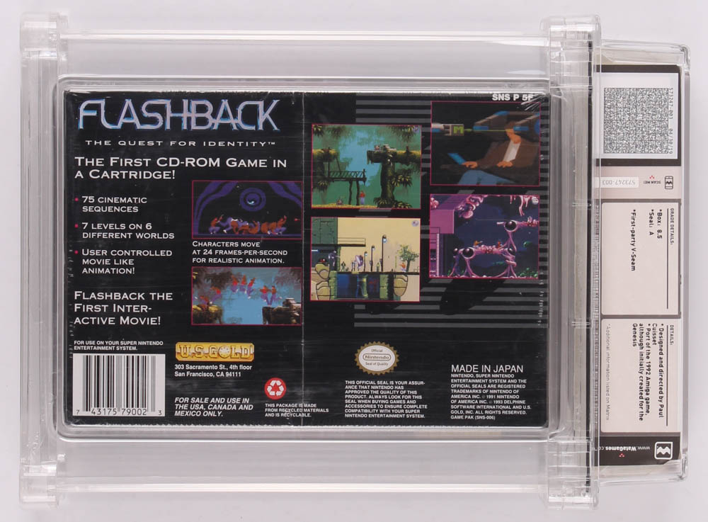 1992 "Flashback: The Quest For Identity" Super Nintendo Video Game ...