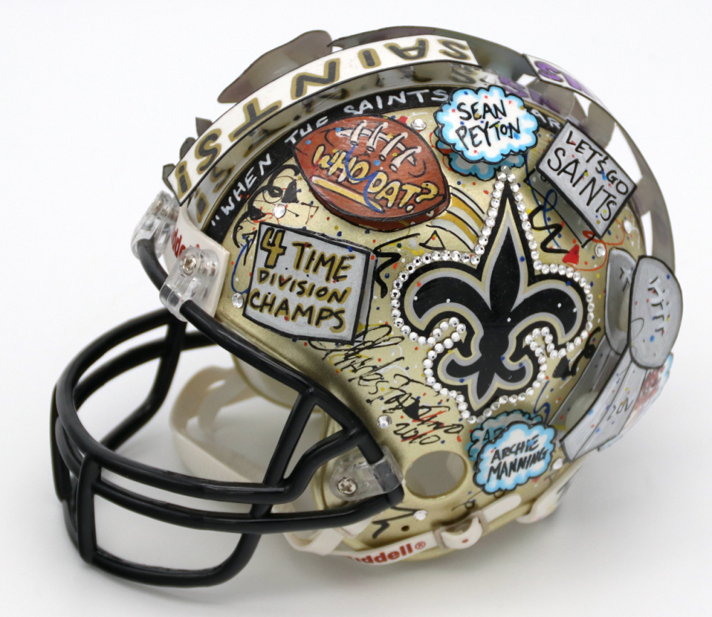 Charles Fazzino Signed Saints Hand-Painted Mini Helmet (PA LOA ...