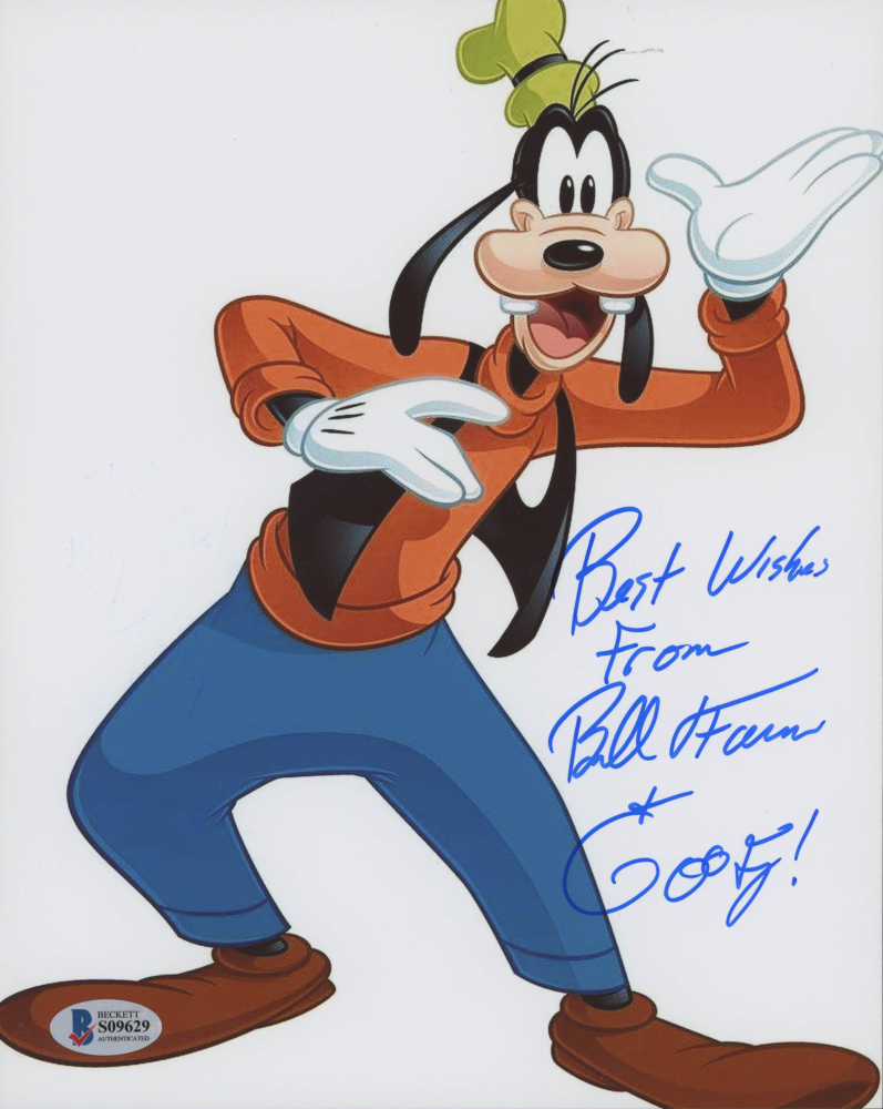 Bill Farmer Signed "Goofy" 8x10 Photo Inscribed "Best Wishes From Goofy ...