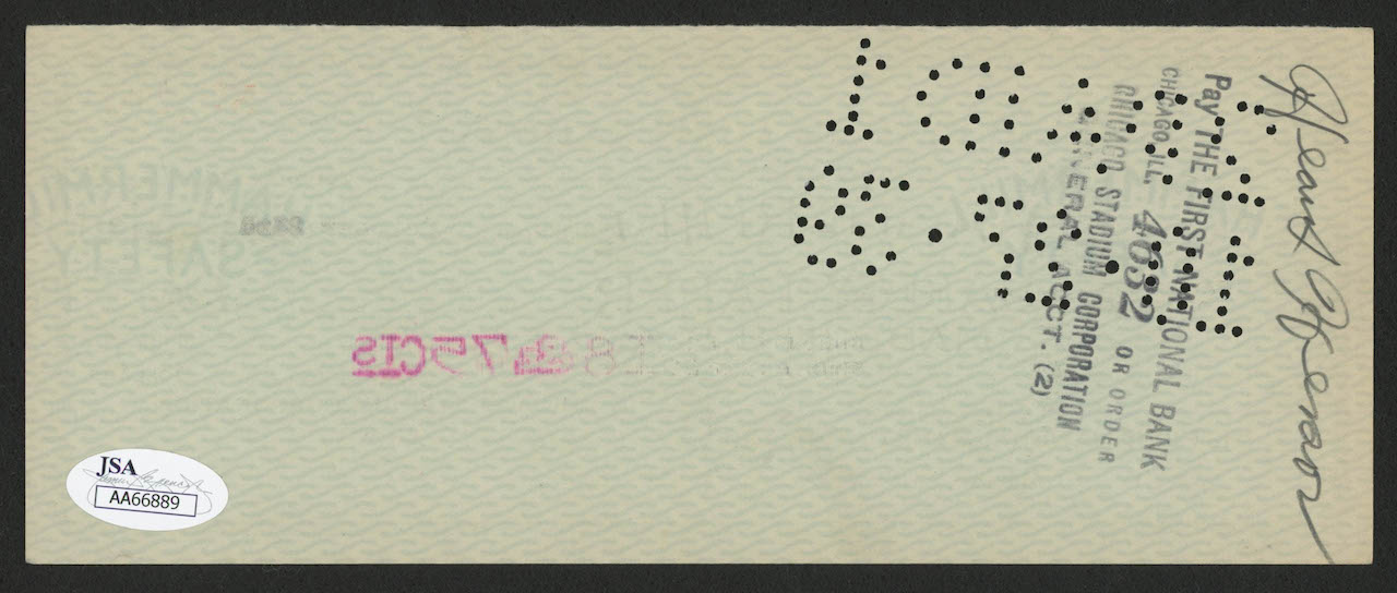 James D. Norris Signed 1939 Personal Bank Check (JSA COA) | Pristine ...