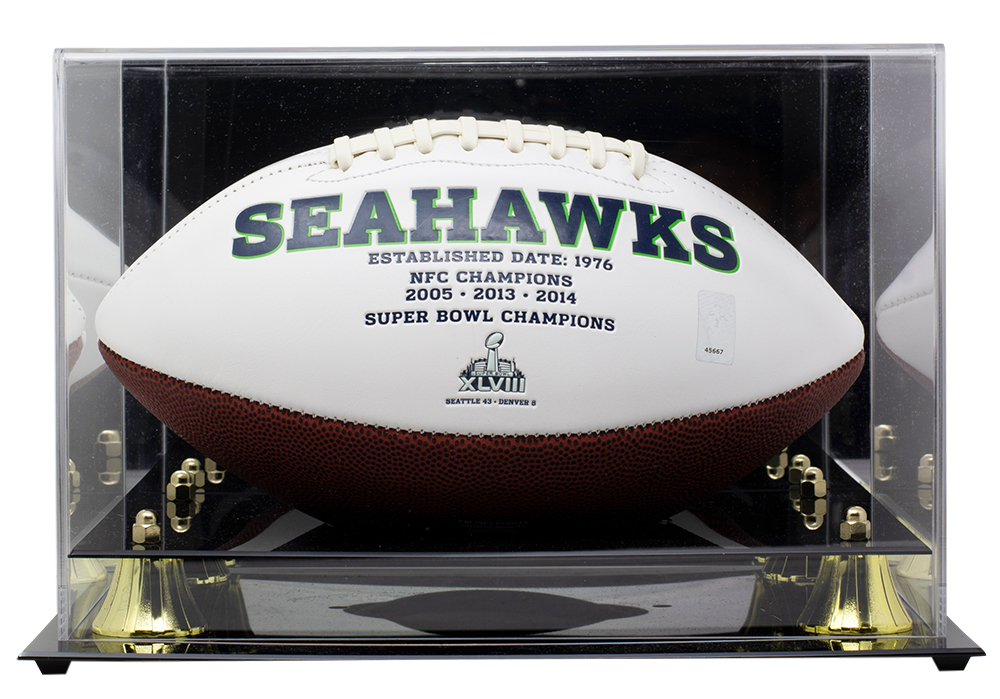 Russell Wilson Signed Seahawks Logo Football With Display Case (Wilson ...