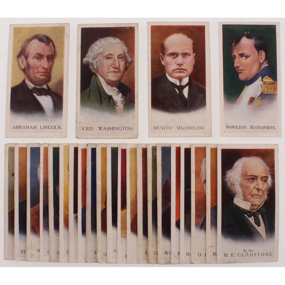 1927 Carrera's "Famous Men" Complete Set of (25) Cards with Abraham ...
