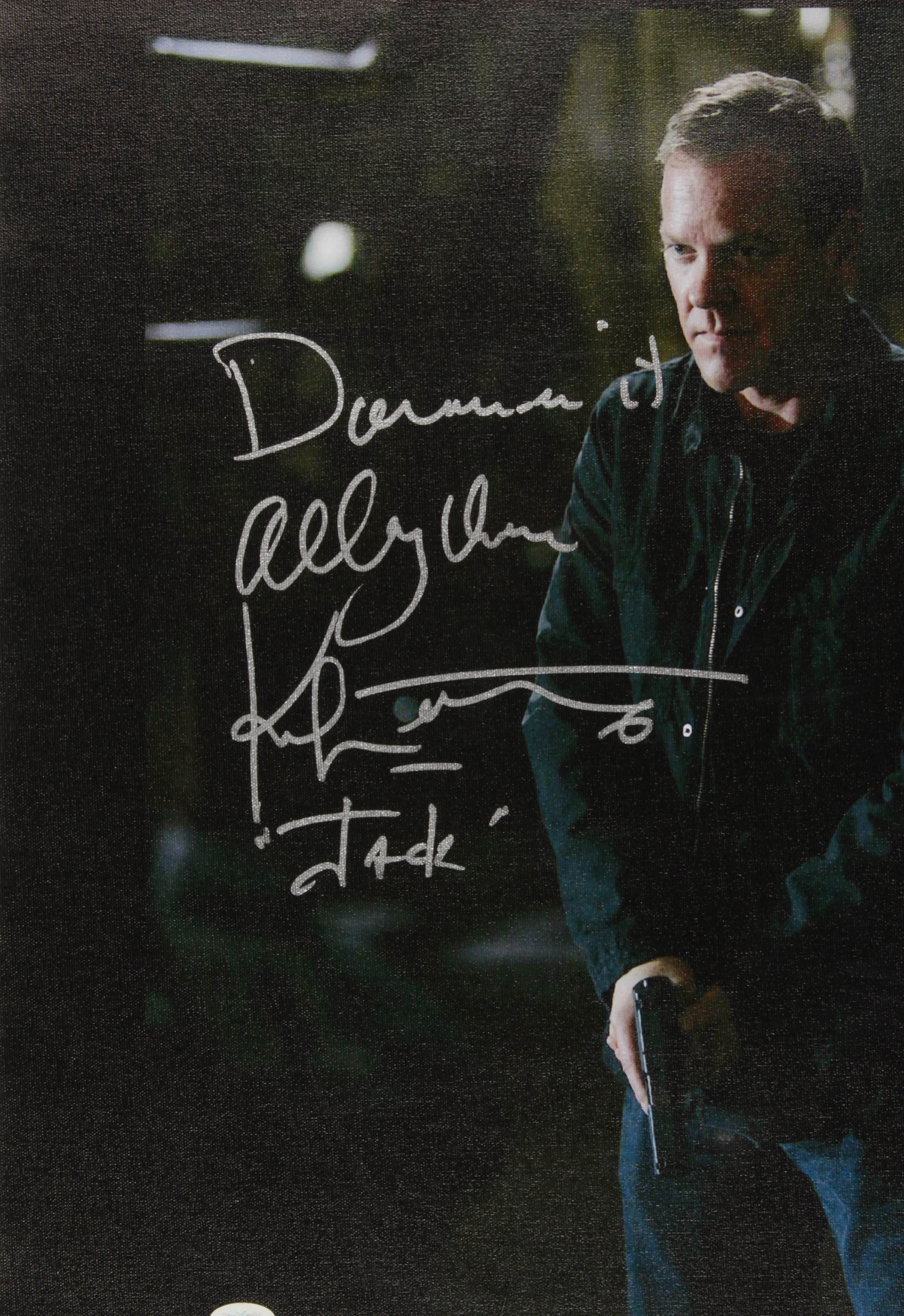 Kiefer Sutherland Signed "24" 23x24 Canvas Print with Inscription (JSA ...