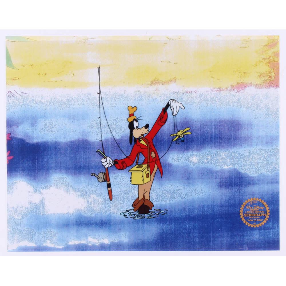 Walt Disney Goofy "How to Fish" LE 11x14 Animation Serigraph Cel ...