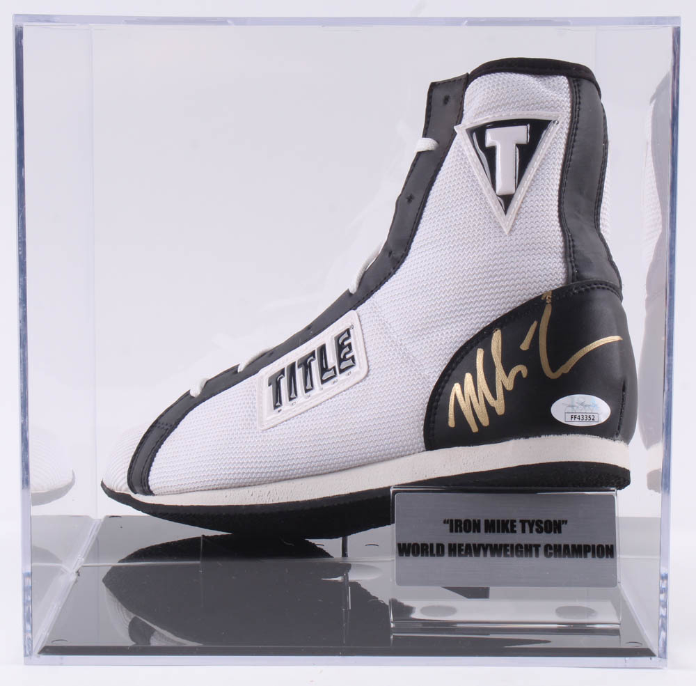 Mike Tyson Signed Title Boxing Shoe with Display Case (JSA COA ...