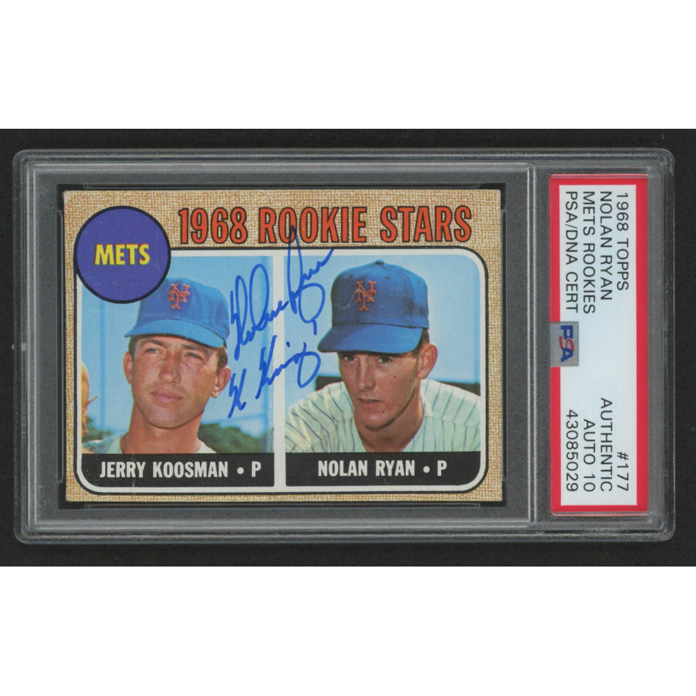 Nolan Ryan Signed 1968 Topps #177 Rookie Stars / Jerry Koosman RC ...