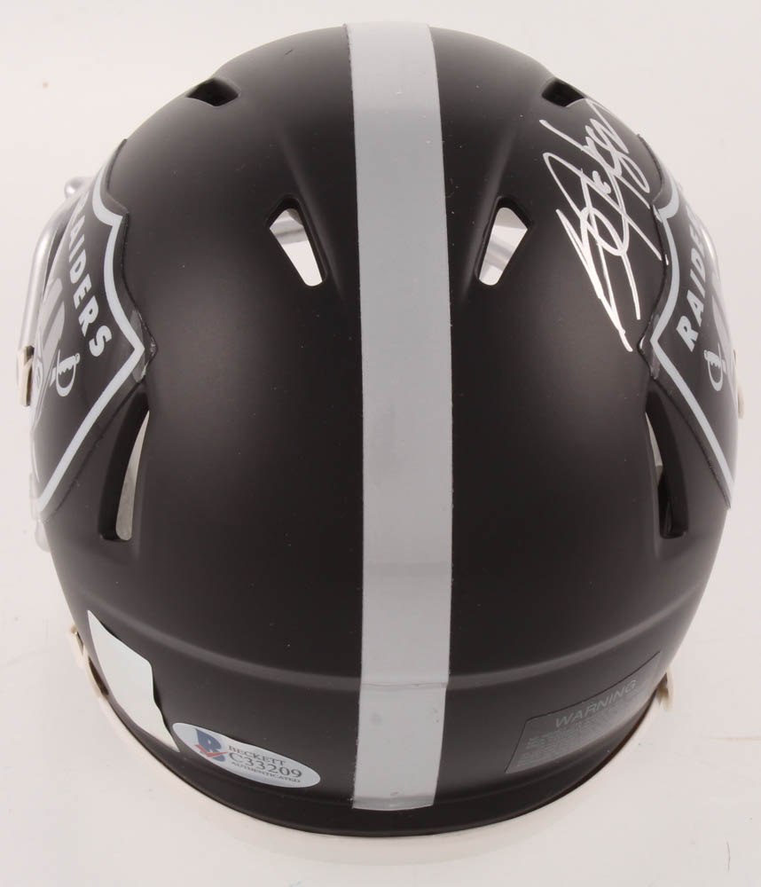Bo Jackson Signed Raiders Matte Black Speed Mini-Helmet (Beckett COA ...