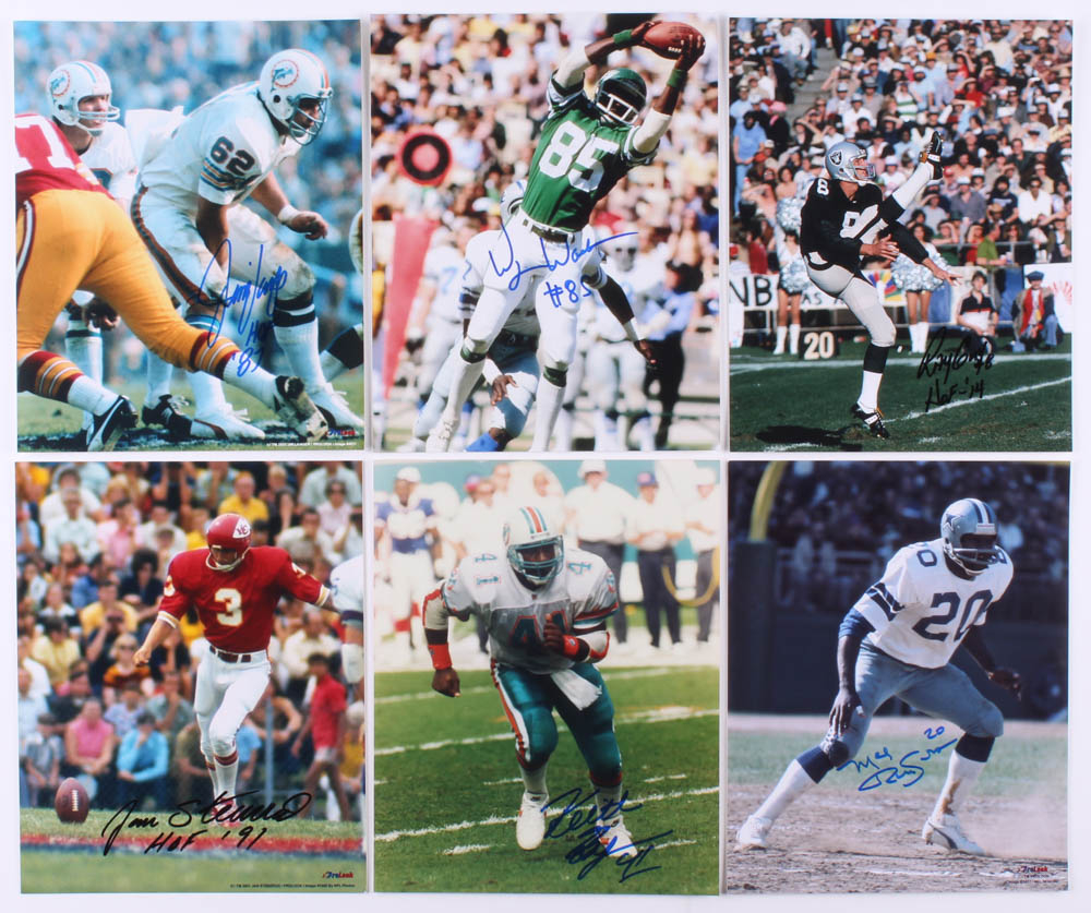 Lot of (6) Signed Football 8x10 Photos with Jan Stenerud, Mel Renfro ...