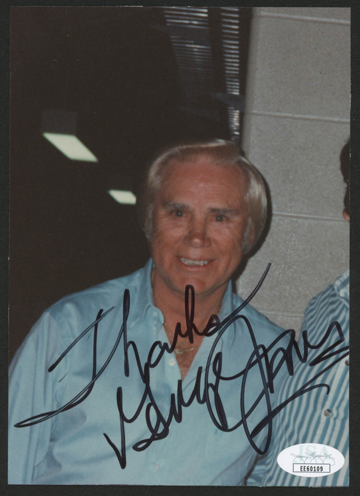 George Jones Signed 5x7 Photo Inscribed "Thanks" (JSA COA) | Pristine ...