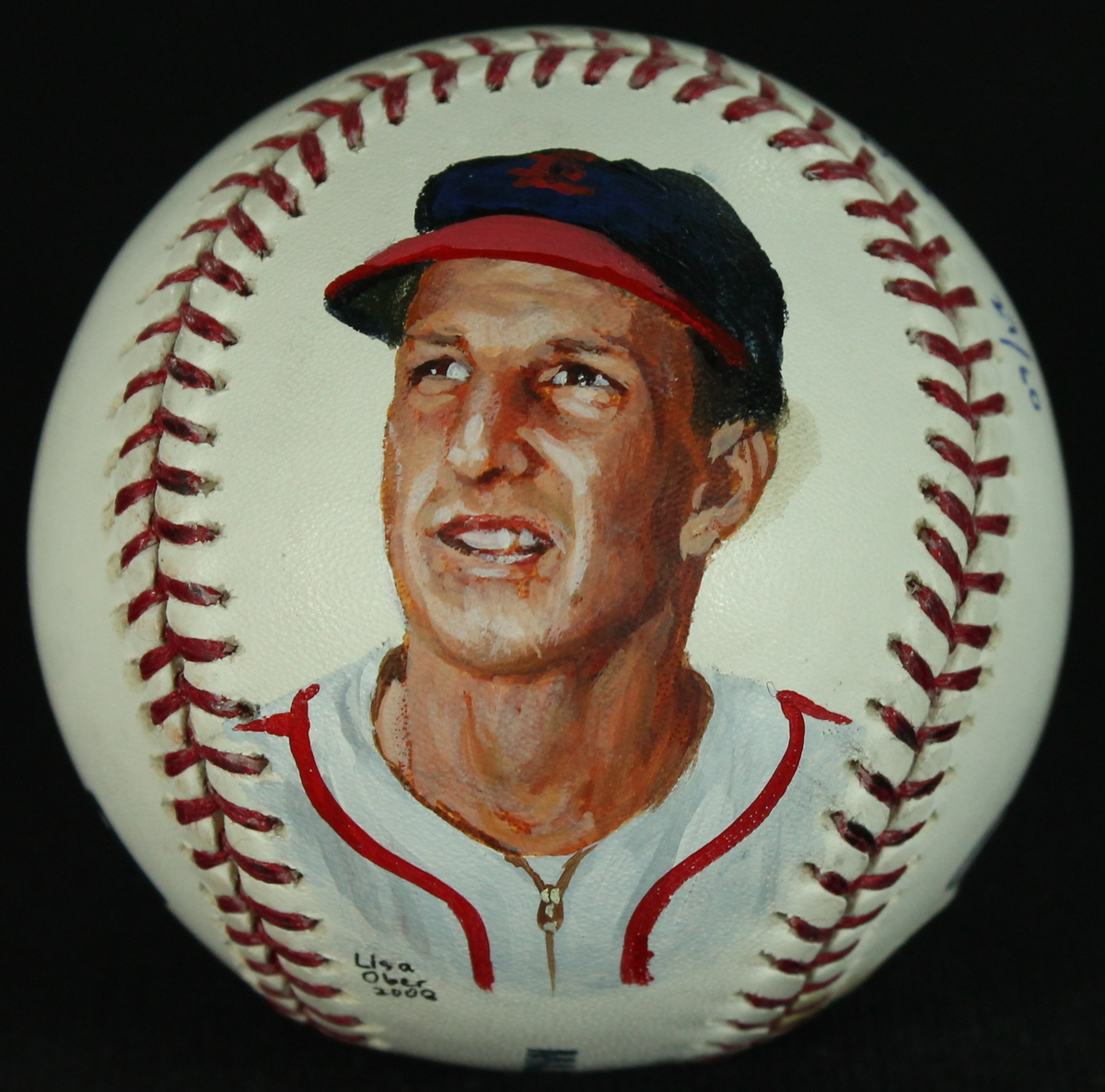 Stan Musial Signed Cardinals Hand Painted Portrait OML Baseball ...