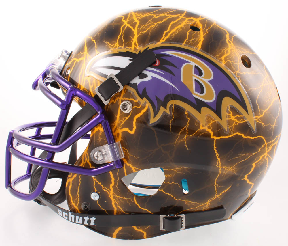 Ray Lewis Signed Ravens Full-Size Authentic On-Field Hydro-Dipped ...
