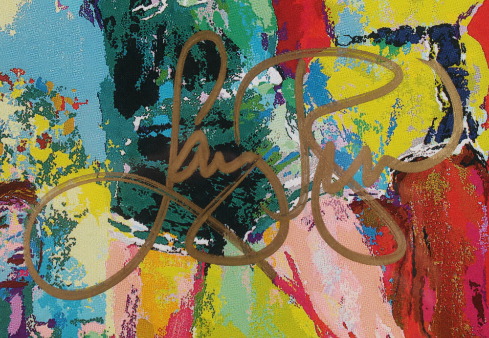 Magic Johnson & Larry Bird Signed 14x19 Custom Framed LeRoy Neiman Print Display (JSA COA ...