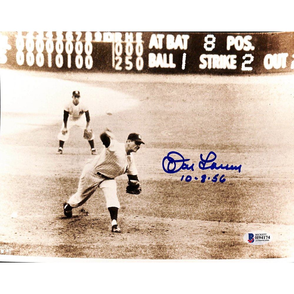 Don Larsen Signed Yankees 8x10 Photo Inscribed "10-8-56" (Beckett ...