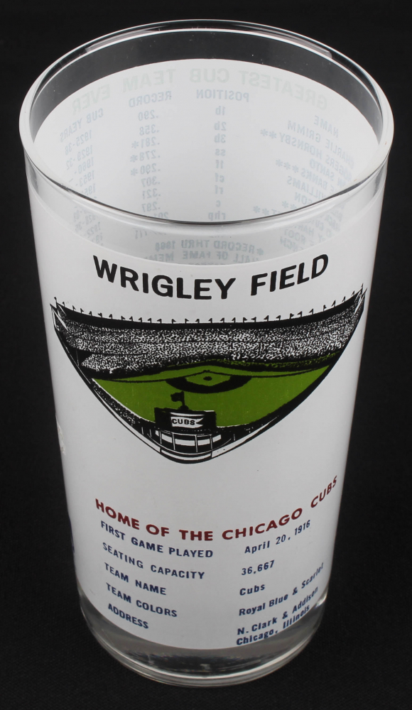 Vintage Chicago Cubs "Greatest Cub Team Ever" Glass Cup | Pristine Auction