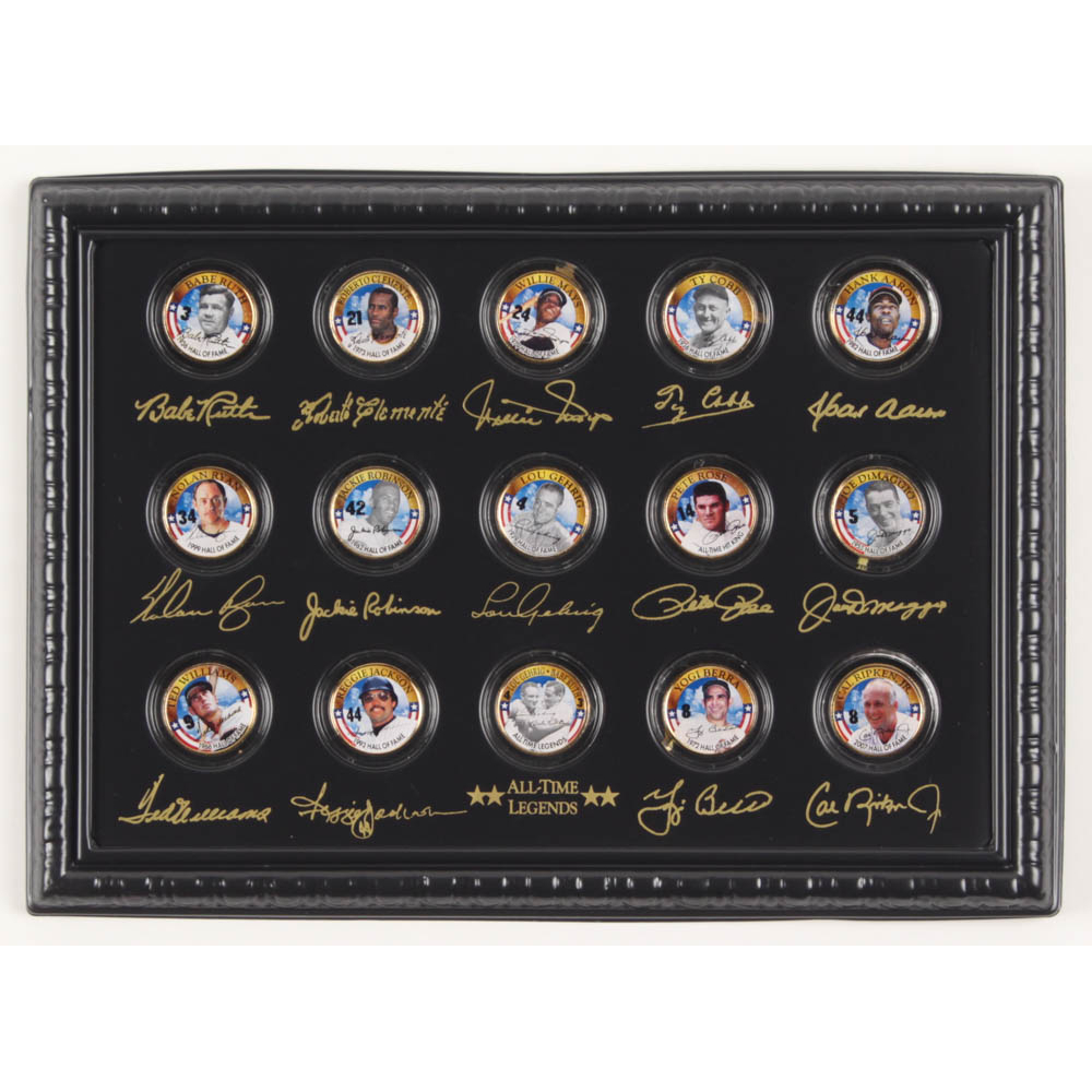 Merrick Mint "All-Time Legends" Commemorative 24k Gold Coin Set Display ...