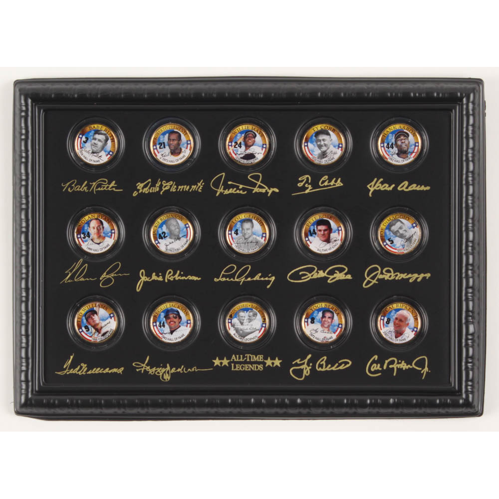 Merrick Mint "All-Time Legends" Commemorative 24k Gold Coin Set Display ...