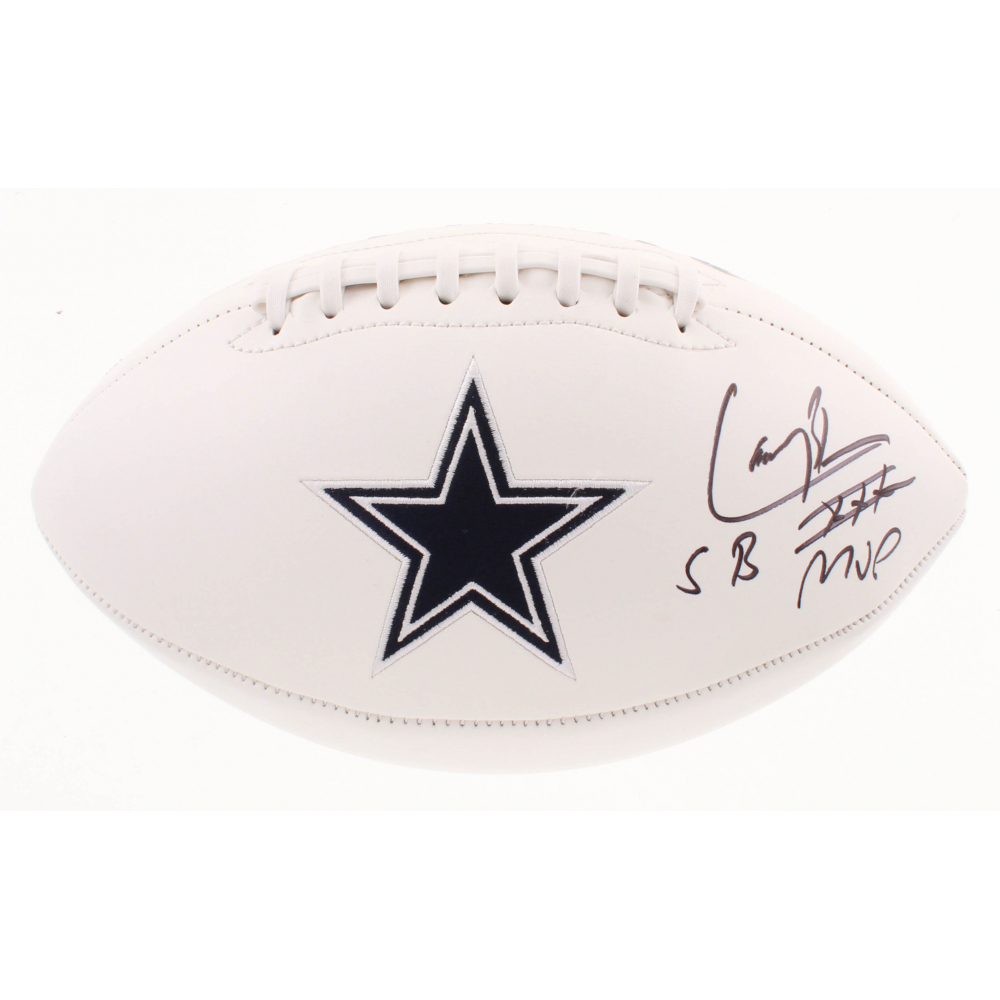 Larry Brown Signed Cowboys Logo Football Inscribed "SB XXX MVP" (Pro ...