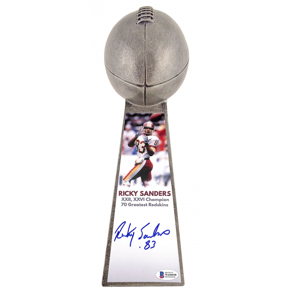 Ricky Sanders Signed Redskins 15" Lombardi Football Championship Trophy ...