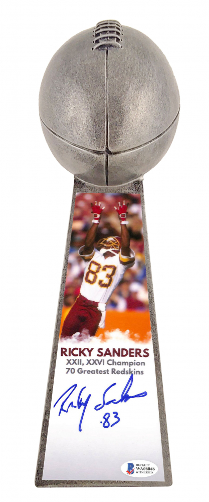 Ricky Sanders Signed Redskins 15" Lombardi Football Championship Trophy ...