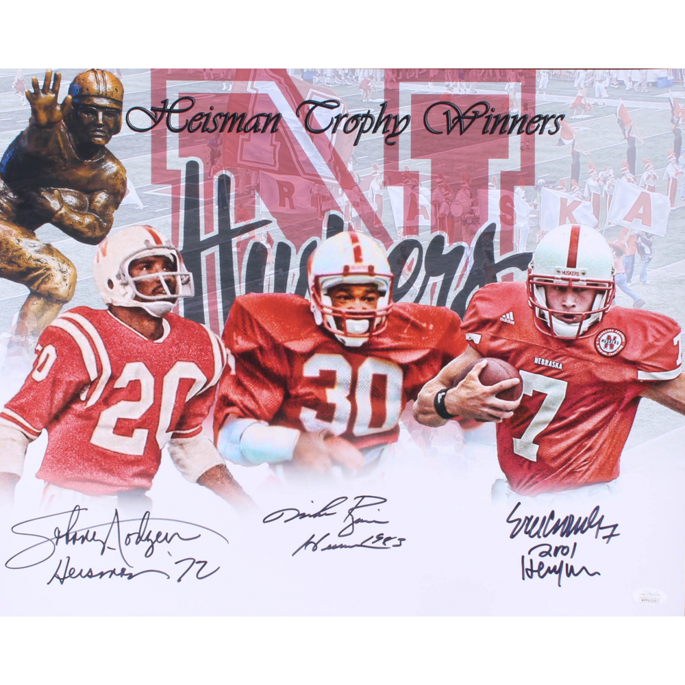 Johnny Rodgers, Mike Rozier & Eric Crouch Signed Nebraska Cornhuskers ...