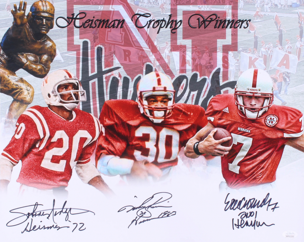 Johnny Rodgers, Mike Rozier & Eric Crouch Signed Nebraska Cornhuskers ...
