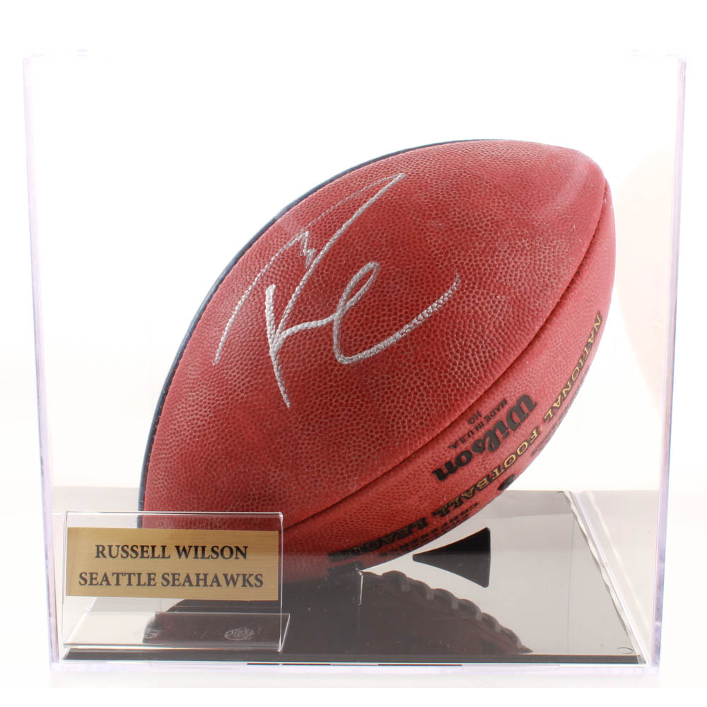 Rusell Wilson Signed Official NFL "The Duke" Game Ball with Display ...