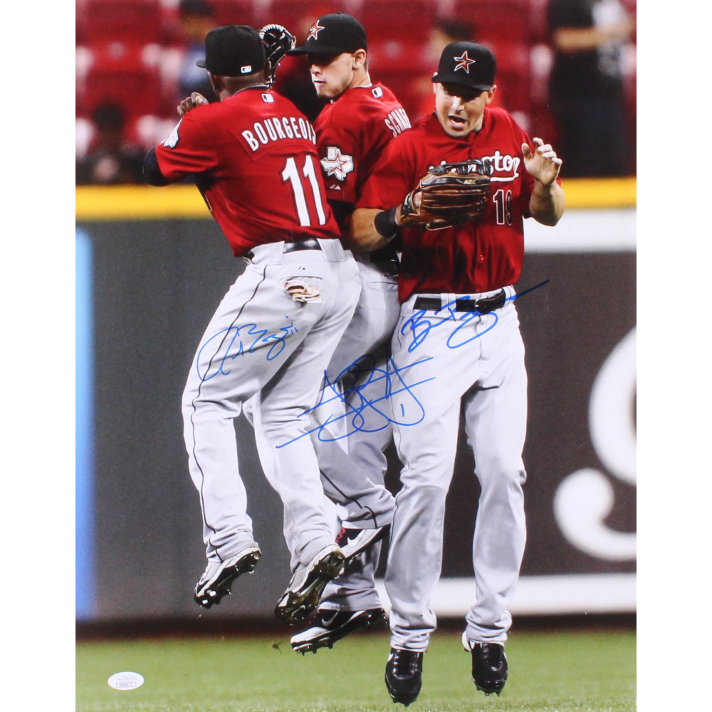 Jordan Schafer, Jason Bourgeois & Brian Bogusevic Signed Astros 16x20 ...