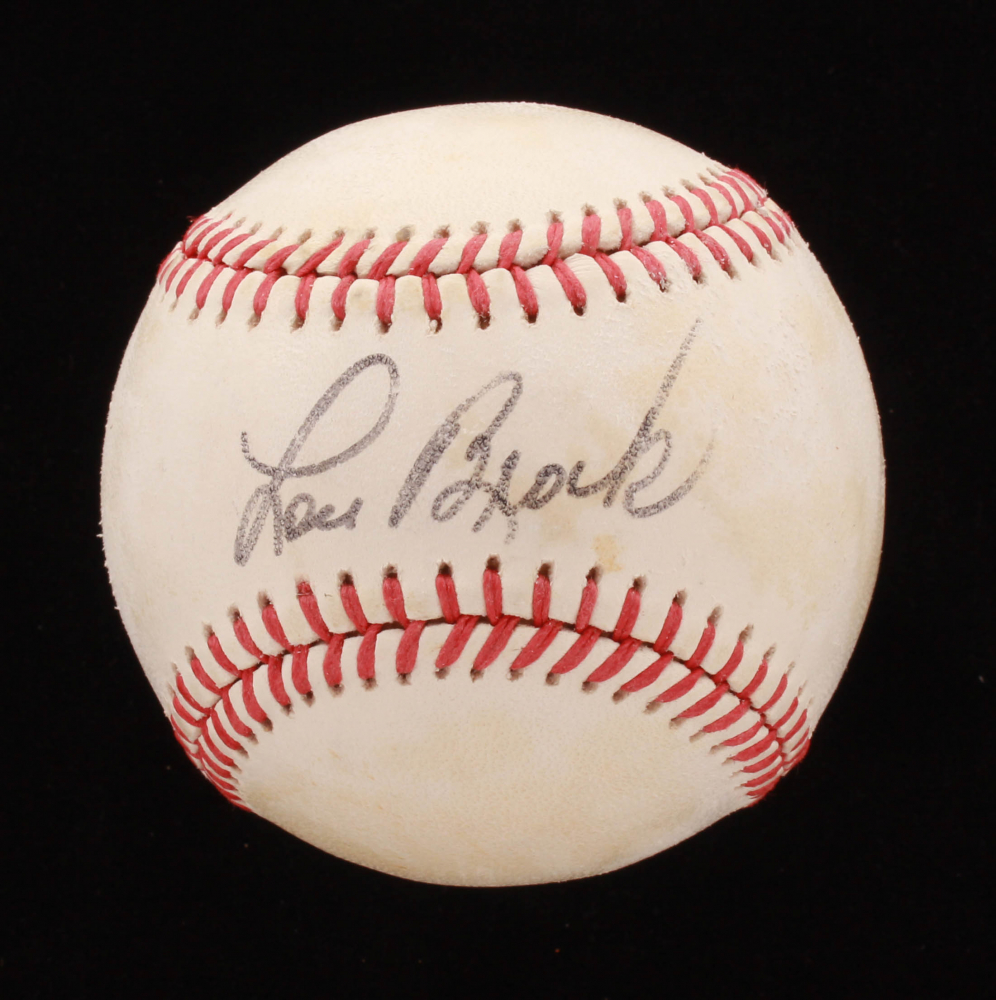 Lou Brock Signed ONL Baseball with Display Case (PSA COA) | Pristine ...