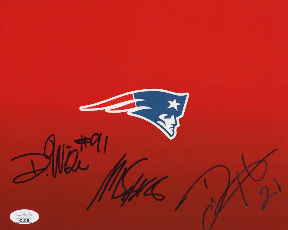 Matthew Slater, Duron Harmon, & Deatrich Wise Jr. Team-Signed Patriots ...