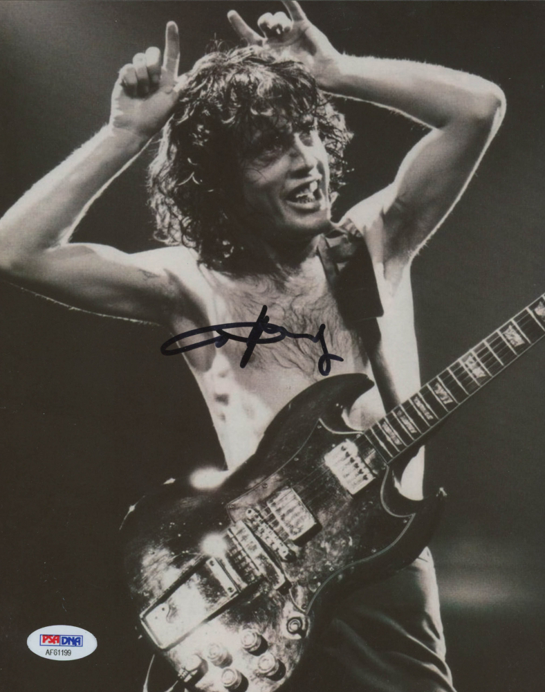 Angus Young Signed 8x10 Photo (PSA COA) | Pristine Auction