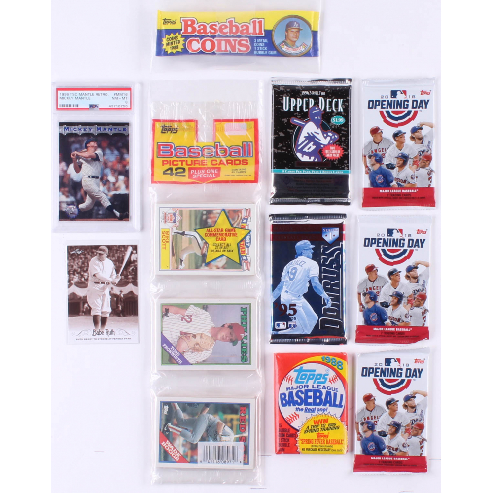 Lot of (101) Baseball Cards with (1) 1988 Topps Rack Pack, (1) PSA ...