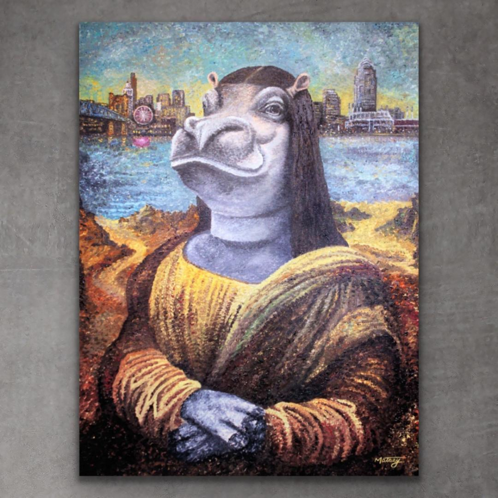 Greg Matsey Signed "Fiona Lisa" 36x48x1 Mixed Media Giclee on Canvas ...