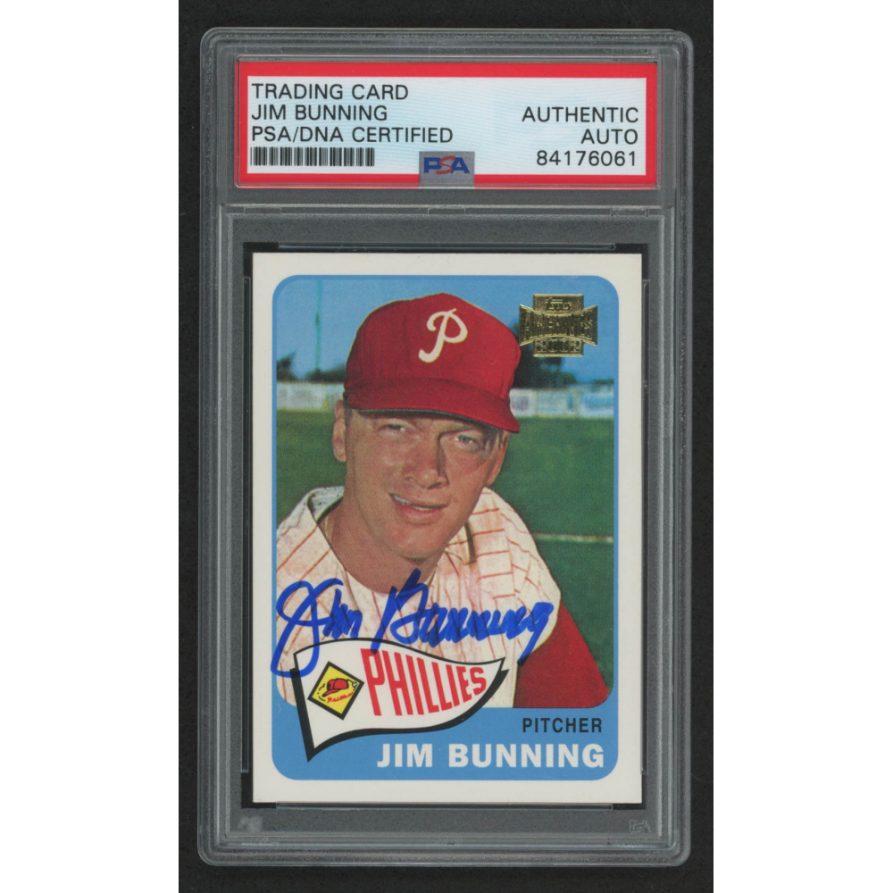 Jim Bunning Signed 2002 Topps Archives #142 (PSA Encapsulated ...