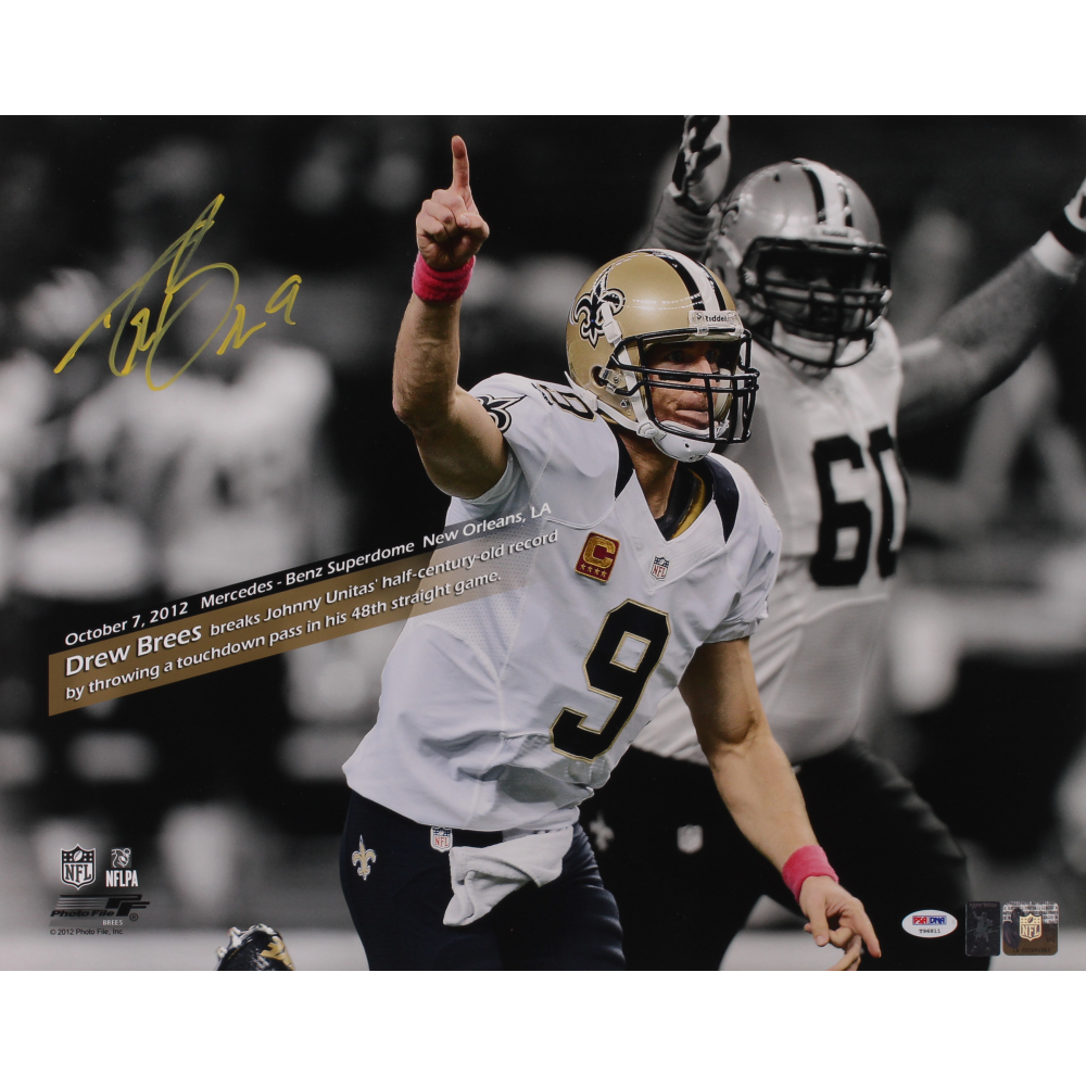 Drew Brees Signed Saints 16x20 Photo (PSA COA & Brees Hologram ...