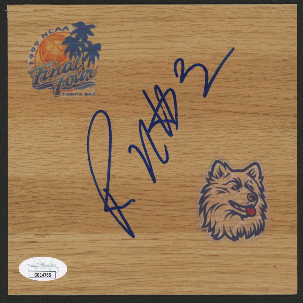 Richard Hamilton Signed UConn Huskies "1999 Final Four" 6x6 Vinyl Floor ...