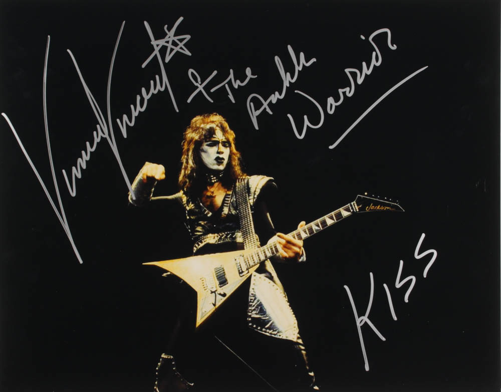 Vinnie Vincent Signed 16x20 Photo Inscribed "The Ankh Warrior" & "Kiss ...