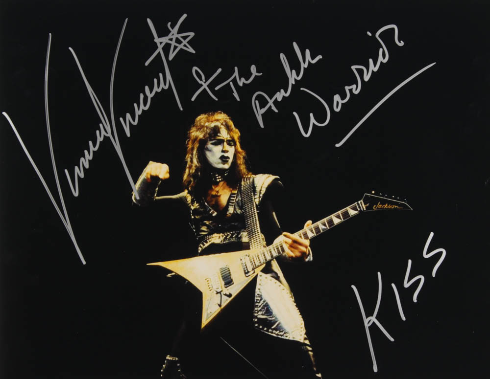 Vinnie Vincent Signed 16x20 Photo Inscribed "The Ankh Warrior" & "Kiss ...