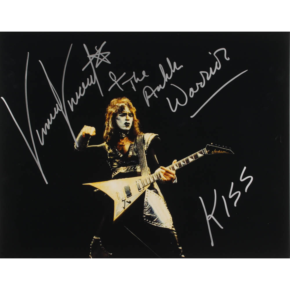 Vinnie Vincent Signed 16x20 Photo Inscribed "The Ankh Warrior" & "Kiss ...