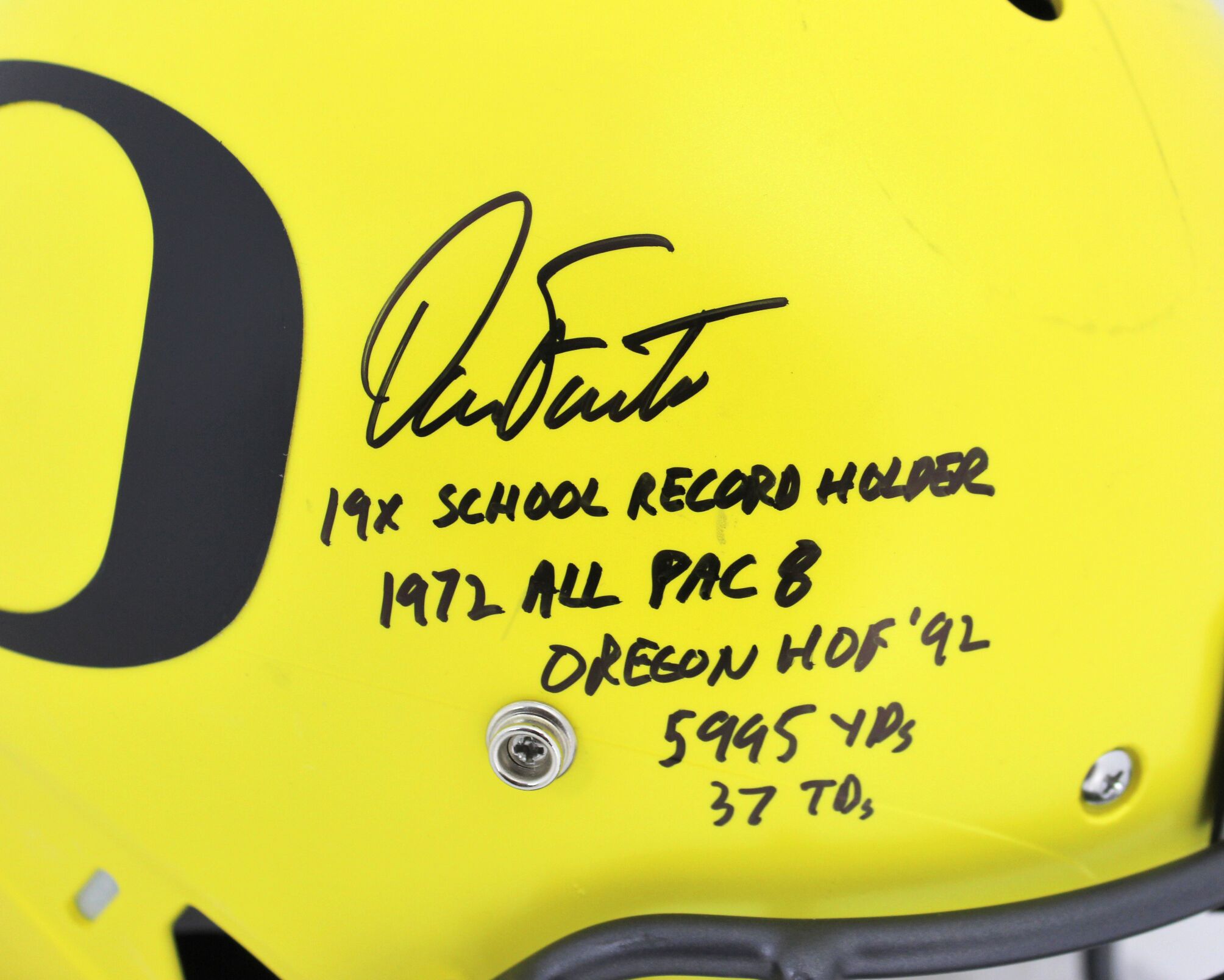 Dan Fouts Signed 2016-18 Game Used Oregon Ducks Full Size Authentic On ...