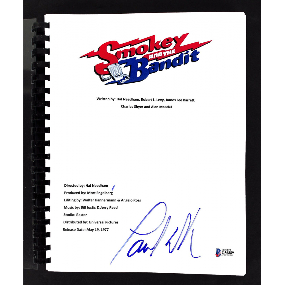 Paul Williams Signed "Smokey and the Bandit" Movie Script (Beckett COA ...