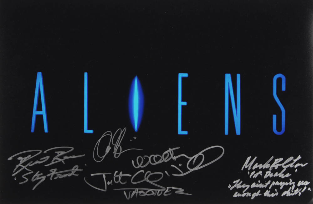 "Aliens" 12x18 Photo Signed by (5) with Alec Gillis, Jenette Goldstein ...