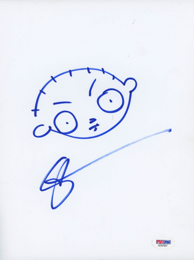 Seth MacFarlane Signed "Family Guy" 8.5x11 Hand-Drawn Sketch (PSA ...