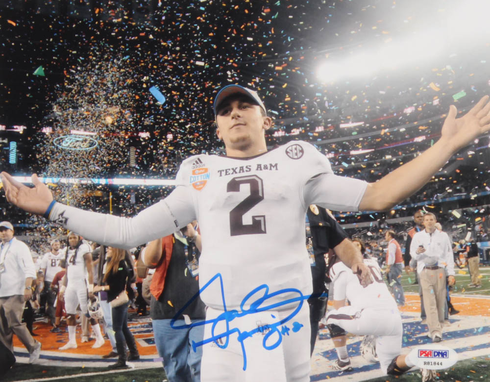 Johnny Manziel Signed Texas A&M Aggies 8x10 Photo (PSA) | Pristine Auction