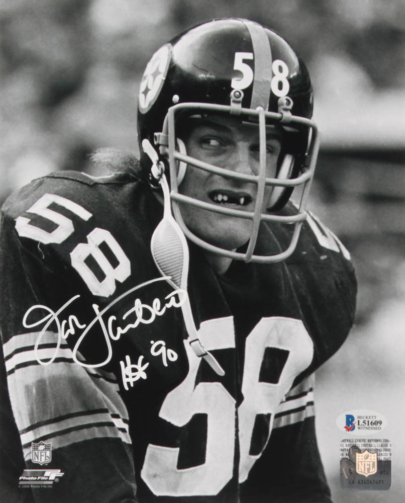 Jack Lambert Signed Steelers 8x10 Photo Inscribed "HOF 90" (Beckett COA ...