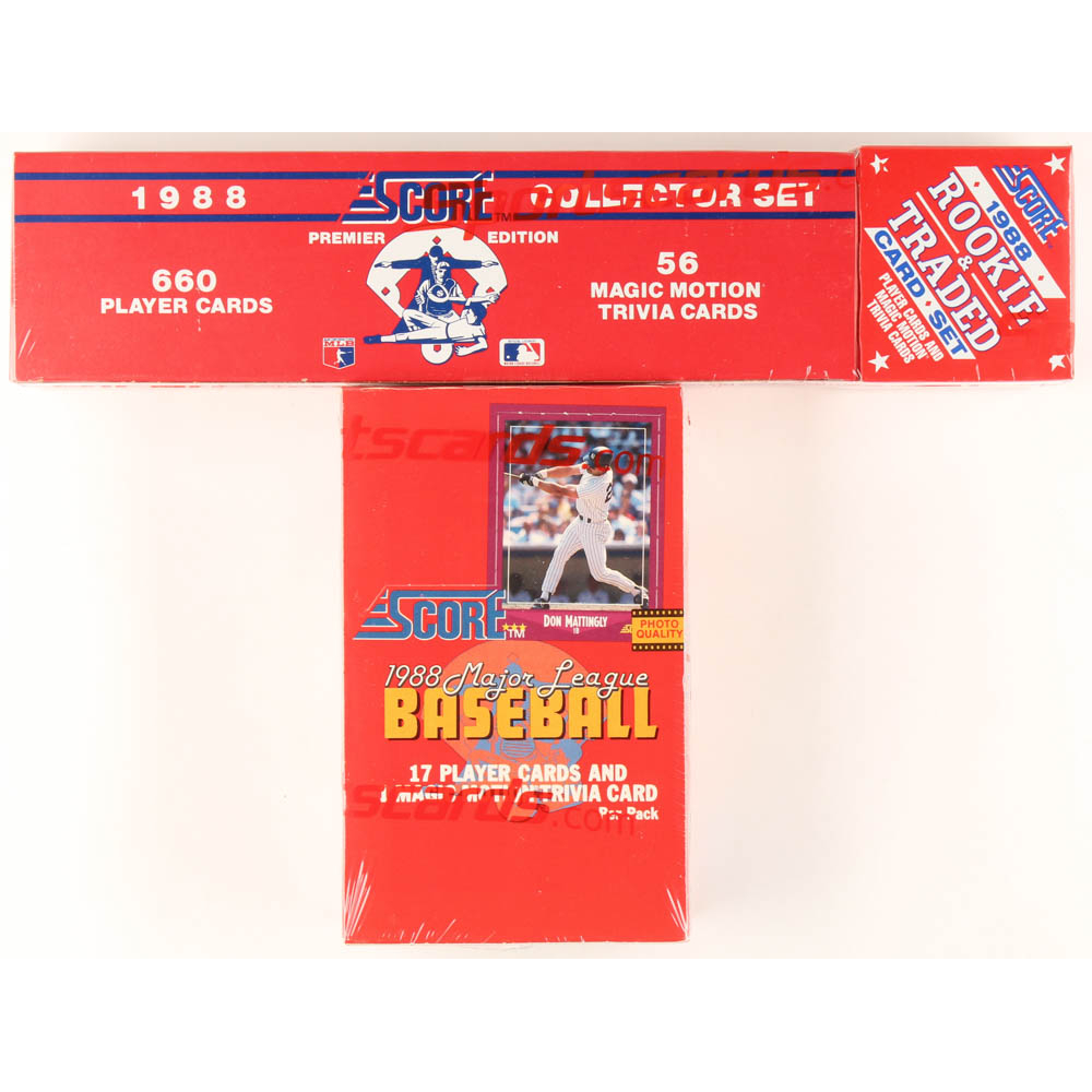 Lot of (3) 1988 Score Baseball Card Sets with Complete Set, Collector ...