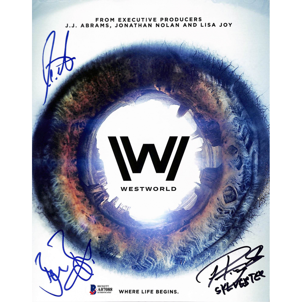 Angela Sarafyan, Ptolemy Slocum, & Ben Barnes Signed "Westworld" 8x10 ...