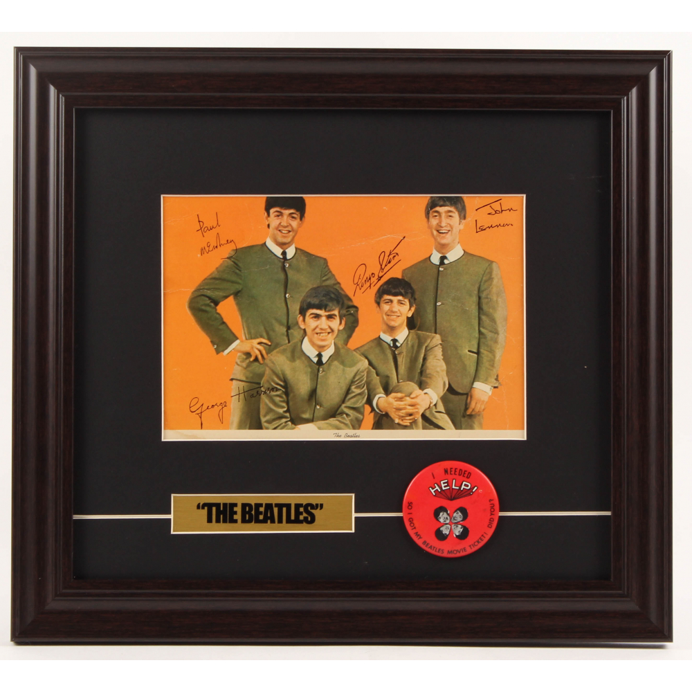 The Beatles 13.5x15 Custom Framed 1965 Post Card Display with Vintage ...