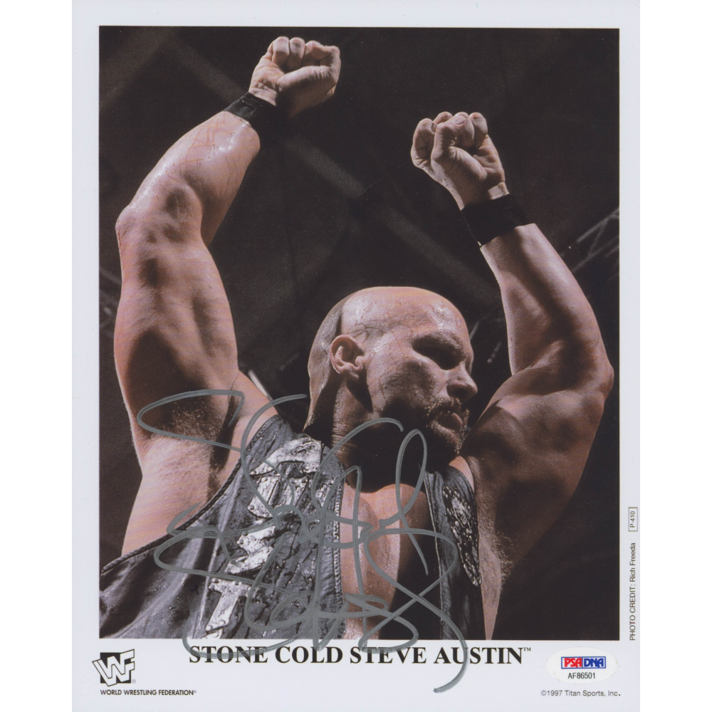 Steve Austin Signed WWE 8x10 Photo (PSA Hologram) | Pristine Auction