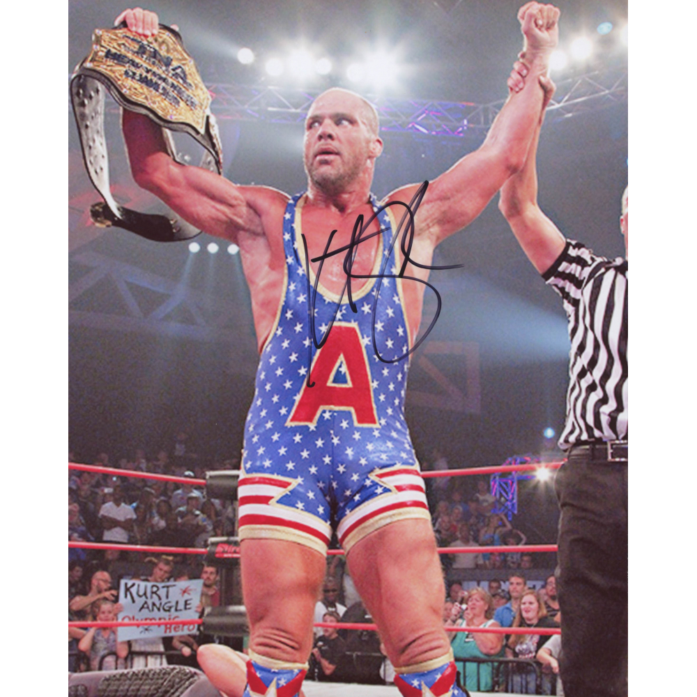 Kurt Angle Signed 8x10 Photo (PA LOA) | Pristine Auction